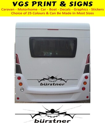 BURSTNER LARGE MOTORHOME/CARAVAN REAR VINYL DECALS CHOICE OF COLOUR ...