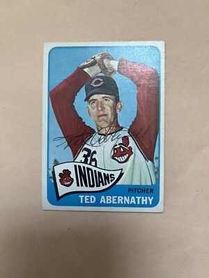 1965 Topps #332 Cleveland Indians Ted Abernathy Autograph NRMT ...