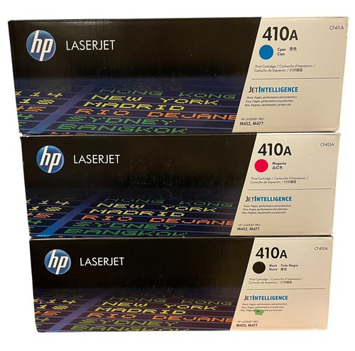 New Genuine HP 410A LaserJet M452 M477 Black Cyan Magenta Toner ...