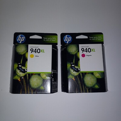 HP 940XL Ink Cartridges Lot of 2, Yellow and Magenta Exp. May 2013 New ...