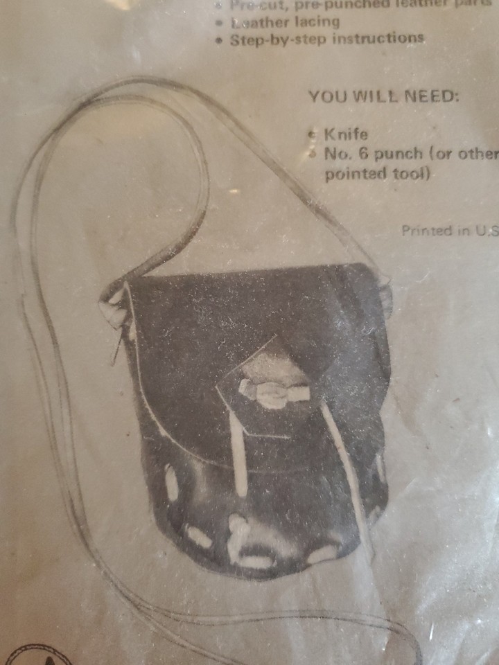 Vtg Tandy Leather Purse Kit No. 4139 The Drifter Bag USA Pre Cut ...