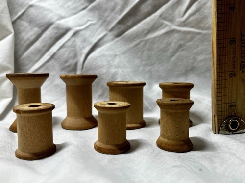Lot of 7 Vintage Wooden Thread Spool - Assorted Sizes-NO THREAD | eBay