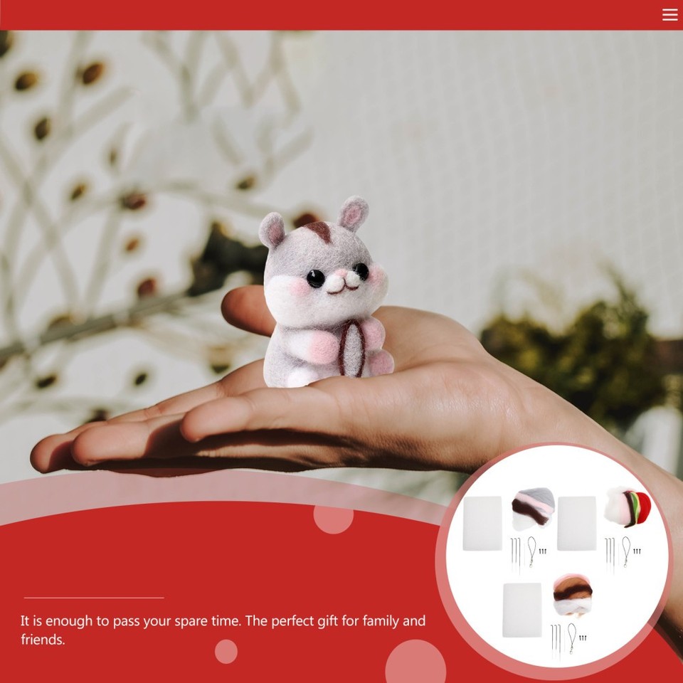 3 Sets Felted Friends Craft Kit Felting Kits Animal Sewing Needling ...