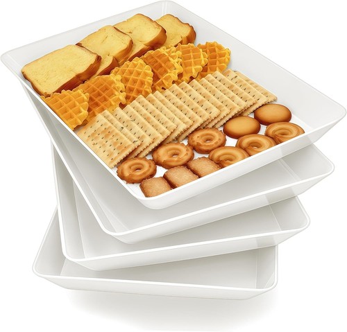 Serving Tray Platter, 4 Pack Food Tray for Veggie Fruit Snack Dessert ...