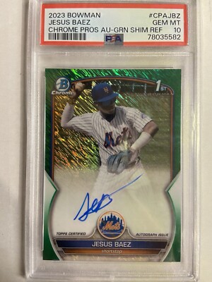 2023 Bowman Chrome 1st Jesus Baez Green Shimmer Auto /99 PSA 10 | eBay