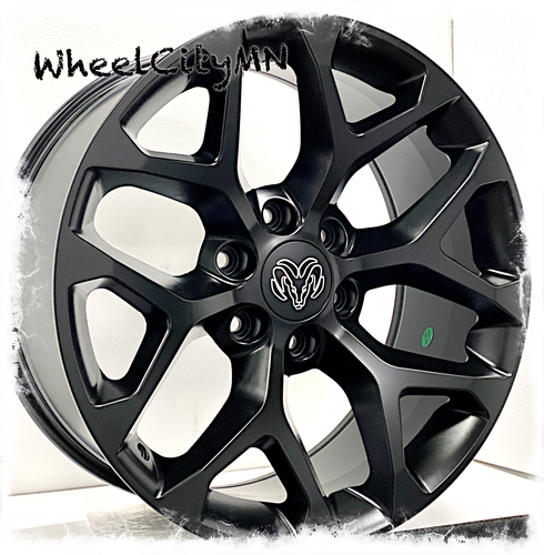 22 inch satin black Snowflake replica wheels fits 2019 2023 RAM 1500 ...