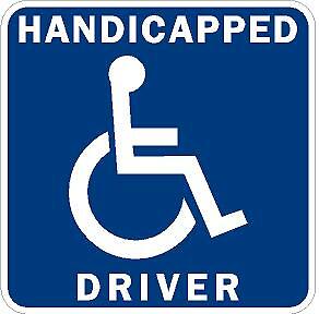 Handicapped Driver. Car Sticker. Reflective or Matte Vinyl Decal ...