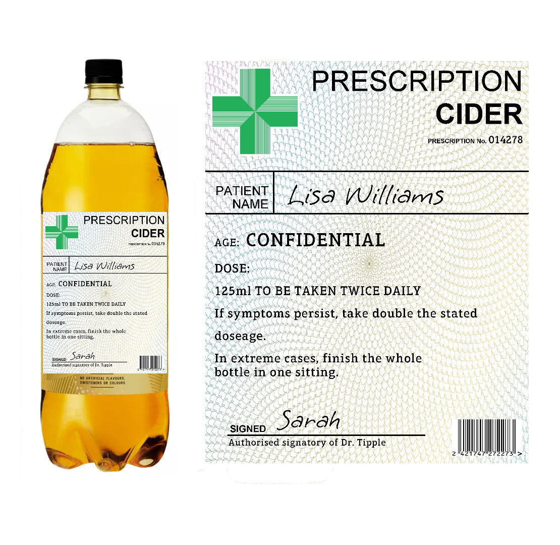 Personalised Prescription Bottle Label Sticker - Novelty Birthday ...