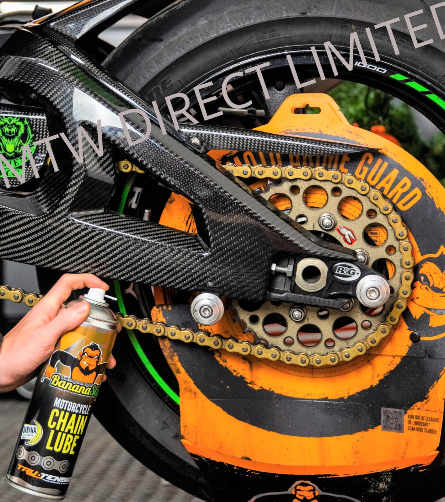 BANANA SLIP MOTORCYCLE MOTORBIKE CHAIN LUBE SPRAY 500ML CHAIN MONKEY ...