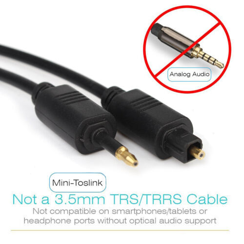 Toslink to Mini Toslink Plug Jack 3.5mm Digital Optical SPDIF Audio ...
