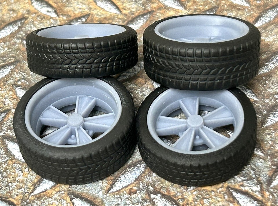 Resin 21/20 Inch “60’s Hurst” Style Model car Wheels/Tires 1/24 1/25 ...