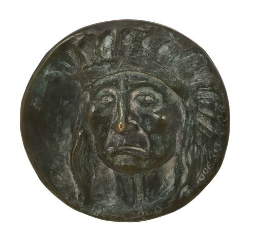 Joe Beeler Bronze Medallion for Eddie Basha Red Cloud Native American ...