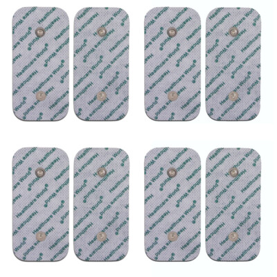 8 x Electrode Pads with 2 Stud Connection for Compex Muscle Stimulator ...