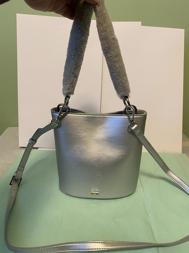 Collection xiix purse Faux Fur Handle Silver Brand New | eBay