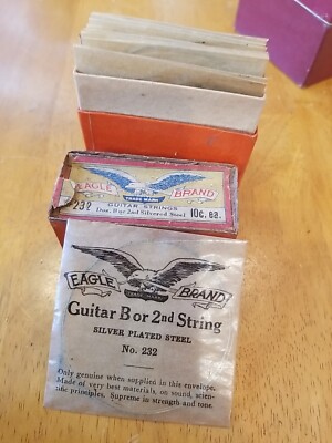 1930s Vintage Guitar Strings EAGLE BRAND 232 Silvered Steel B or 2nd ...