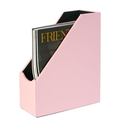 Magazine File Holder, Leatherette Desktop Document Organizer, Home ...
