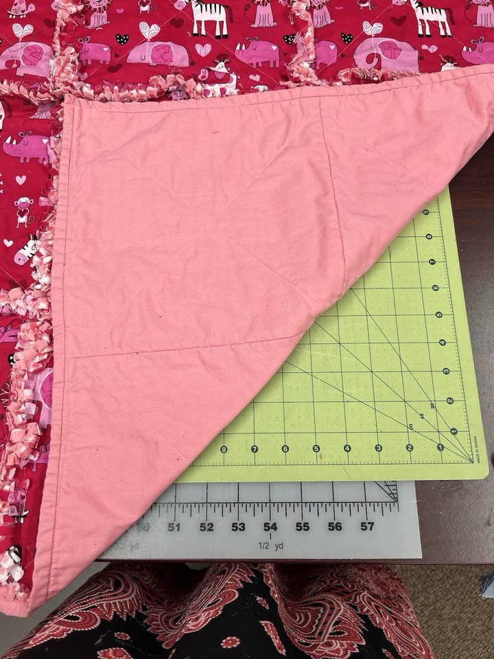 Animals 9x9” blocks rag quilt handmade quilts GREAT for little girl | eBay