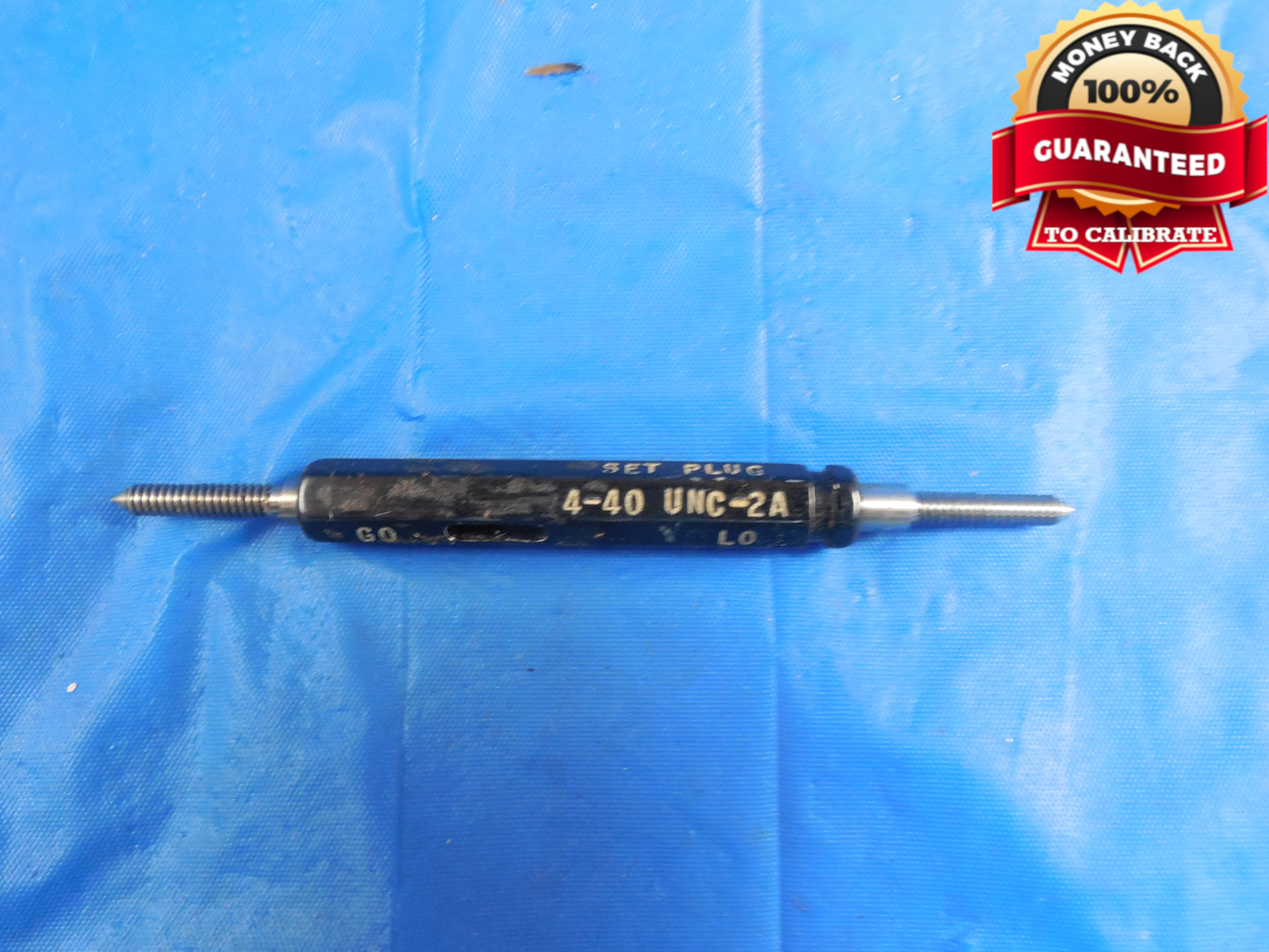 4 40 UNC 2A SET THREAD PLUG GAGE #4 .112 GO NO GO P.D.'S = .0950 ...