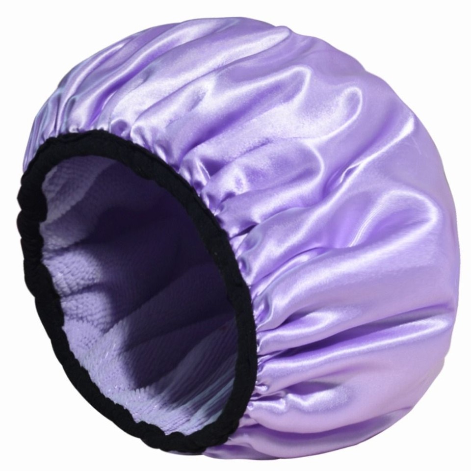 Shower Cap Terry Cloth Lined Eva Exterior Reusable Triple Layer Bath ...