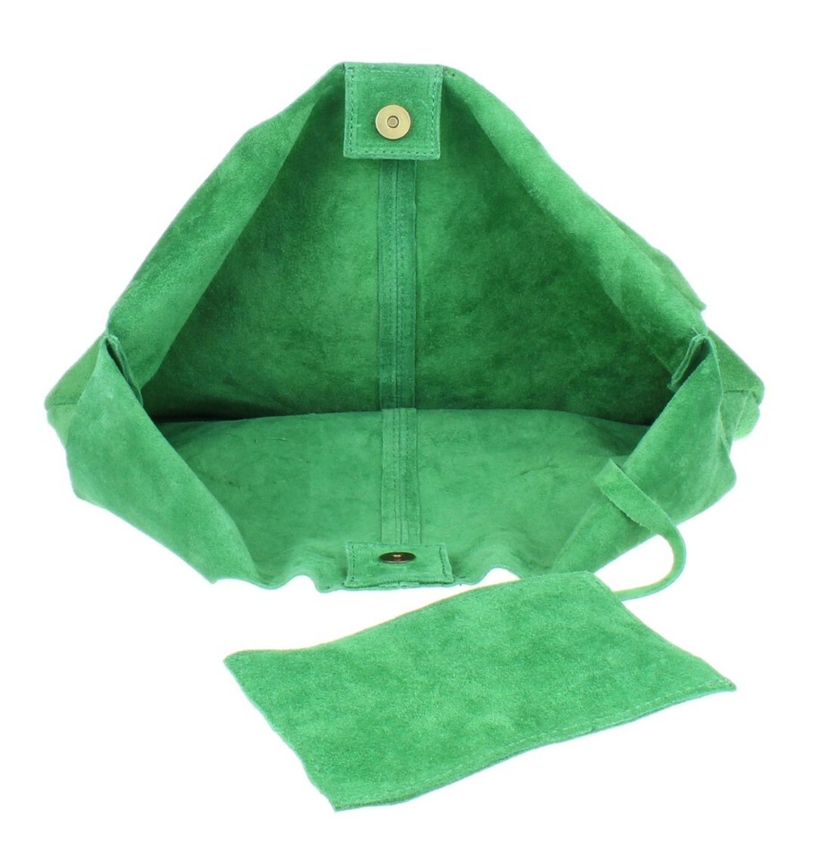 Genuine Suede Leather Tote Plain Open Shoulder Bag Slouch Large Handbag ...