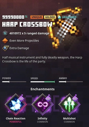 Minecraft Dungeons - Harp Crossbow Unique Gilded (Xbox)(PS4)(Switch)(PC ...
