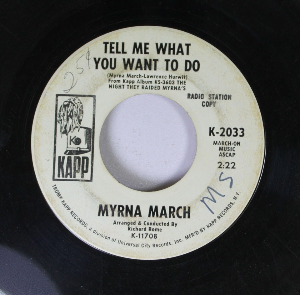 Soul Promo 45 Myrna March - The Glory Of Love / Tell Me What You Want ...