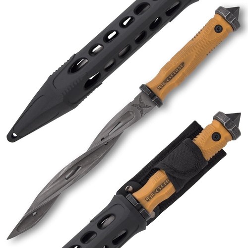 M48 Battle Scarred Tan Spiral Fixed Blade Knife | Vortec Belt Sheath ...