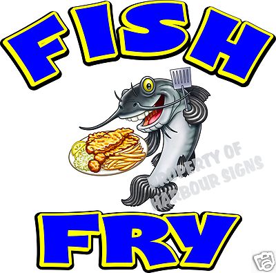 Fish Fry Decal 24" Seafood Sandwich Concession Food Truck Vinyl Cater ...