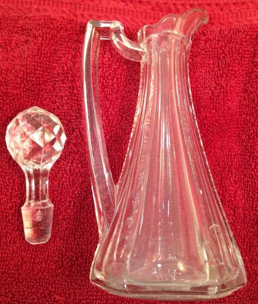 Set of 3 Vintage Glass Olive Oil Pitcher Salt Pepper Shakers Kitchen ...