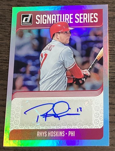2018 Panini Donruss Rhys Hoskins #SS-RH Rookie Signature Series Auto ...