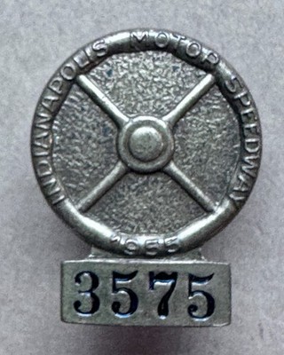 1955 Indianapolis 500 Pit Badge #3575 • IMS Bronze Credential • Indy ...