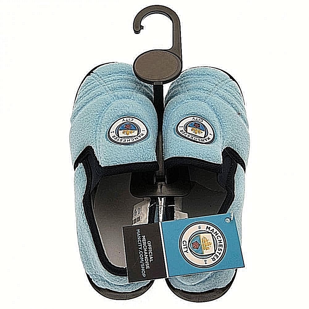 MANCHESTER CITY FC CHILDS BOYS JUNIOR FOOTBALL BOOT SLIP ON SLIPPERS ...