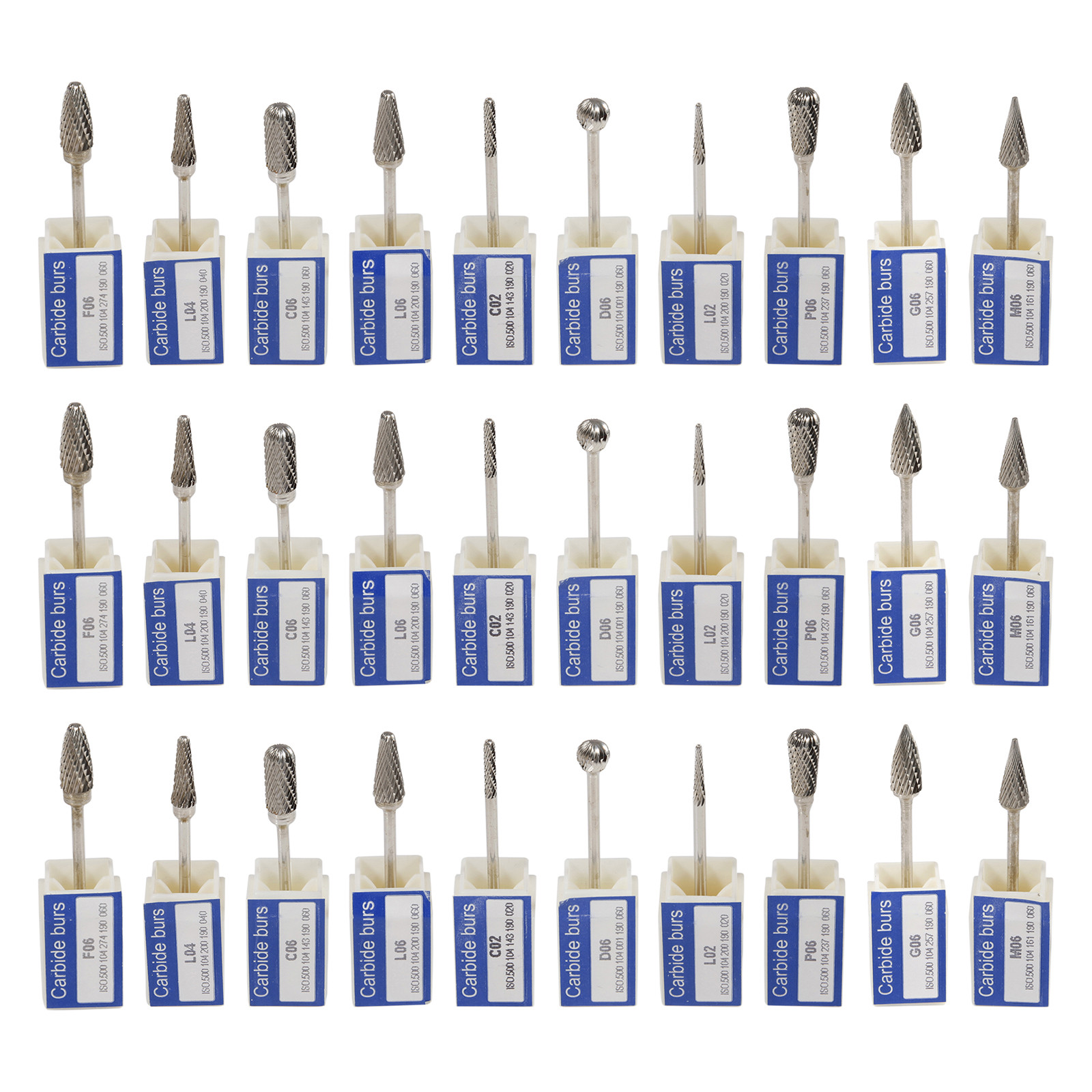 Dental Lab Polishing Bur Drills Tungsten Steel Carbide HP2.35MM Burs 10 ...