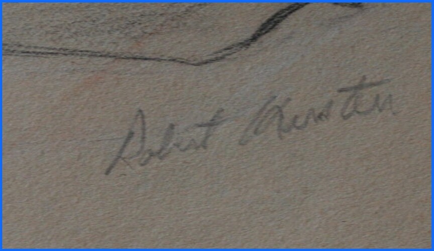 ORIGINAL STUDIO ART CHARCOAL SKETCH CLOTH DRAPE ROBERT KARSTEN, YORK ...