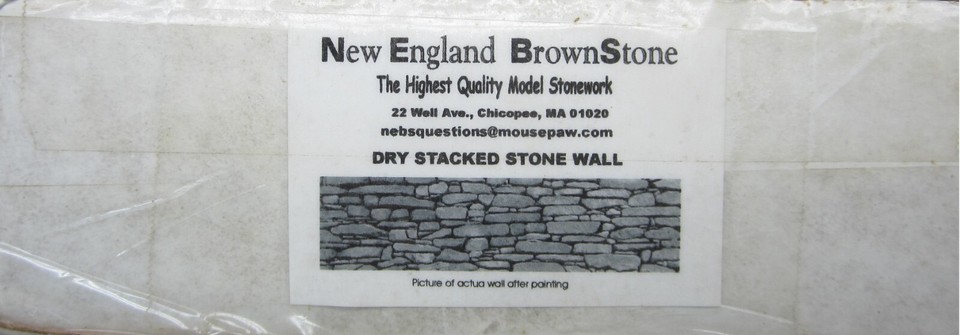 O Scale New England BrownStone Hydrocal Casting Dry Stacked Stone Wall ...