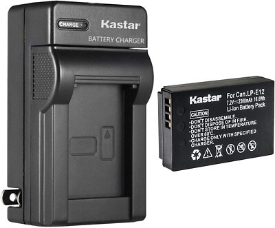 LP-E12 LPE12 Battery + Charger for Canon EOS M50, EOS M50 Mark II, EOS ...