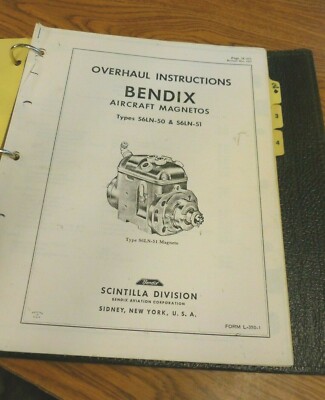 Vintage 4 in 1 MANUAL BENDIX S6LN-50 & 51 MAGNETO / Overhaul & Parts ...