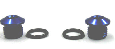 04 an slim line profile milled orb o ring boss port plug blue Anodized ...