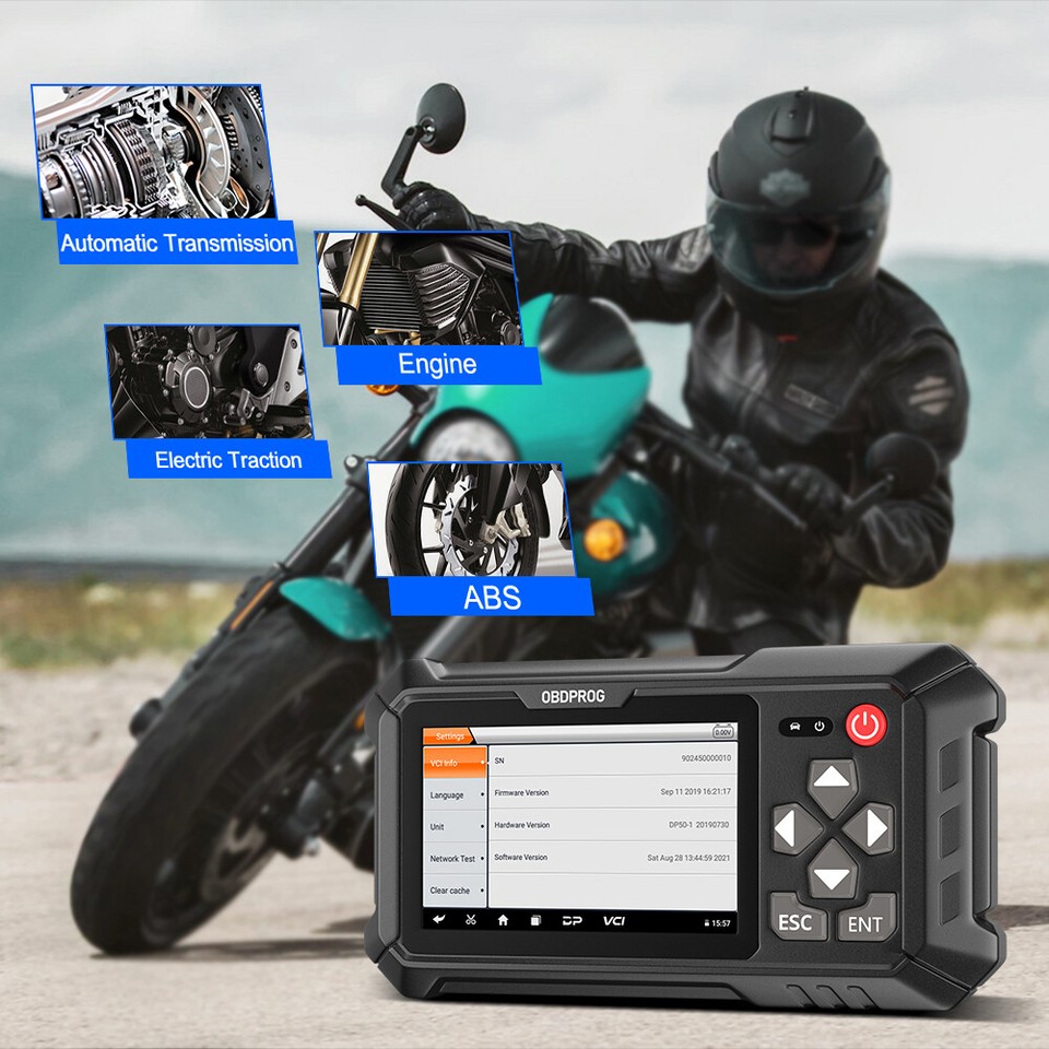 Motorcycle All System Diagnostic Tool OBD2 Scanner E-CU Coding ABS ...