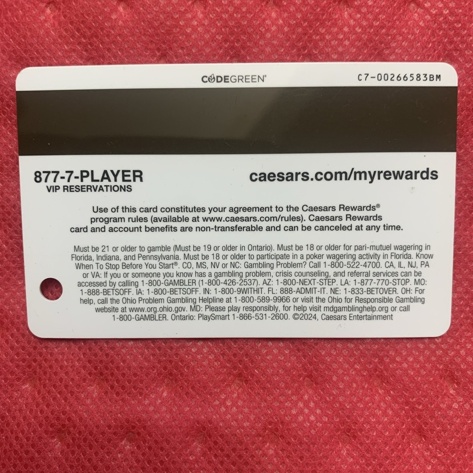 Caesars Rewards Diamond Plus Card prefix 195 Expires 1/26 ©️2024 Female ...