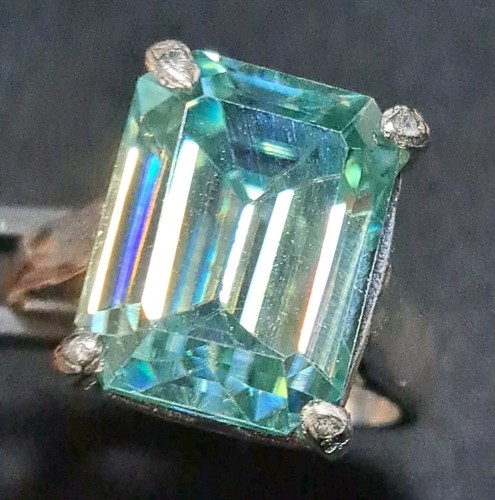 *CERTIFIED* HUGE 9.80 CT LIGHT BLUE EMERALD CUT HPHT DIAMOND RING SIZE ...
