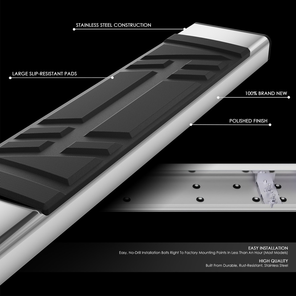 For 10-16 GMC Acadia Denali 6.5" Premium Running Boards Side Step Pedal ...