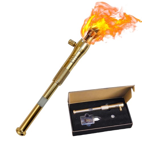 Torch Lighter, Upgraded Long Handle Trench Lighter Fluid Refillable ...