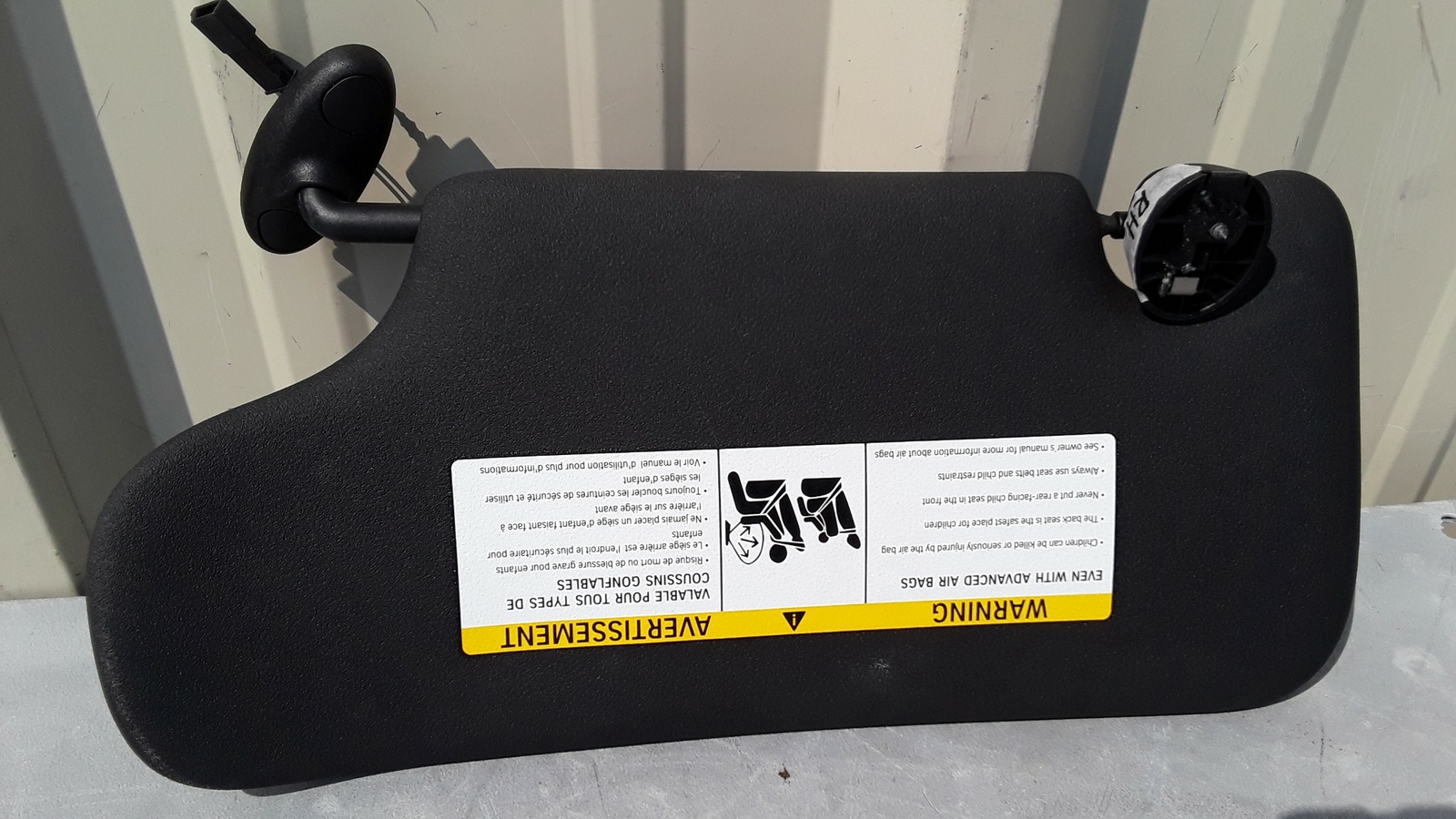 2014 MINI COOPER S R61 PACEMAN RIGHT PASSENGER SIDE SUN VISOR BLACK OEM ...