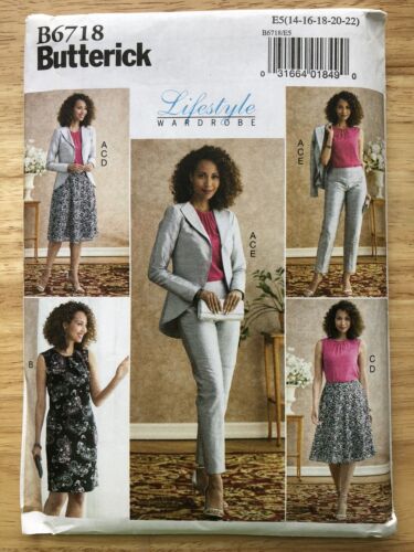 Butterick 6718 Dress Jacket Top Skirt Pants Sewing Pattern Sz 14-22 | eBay