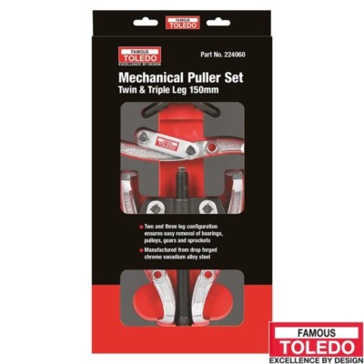 TOLEDO Twin & Triple Leg Mechanical Puller Set - 100mm 224040 | eBay ...