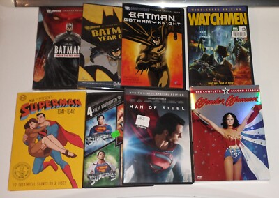 Lot of 8 DC Comics Movie & TV DVDs Batman Superman Wonder Woman ...