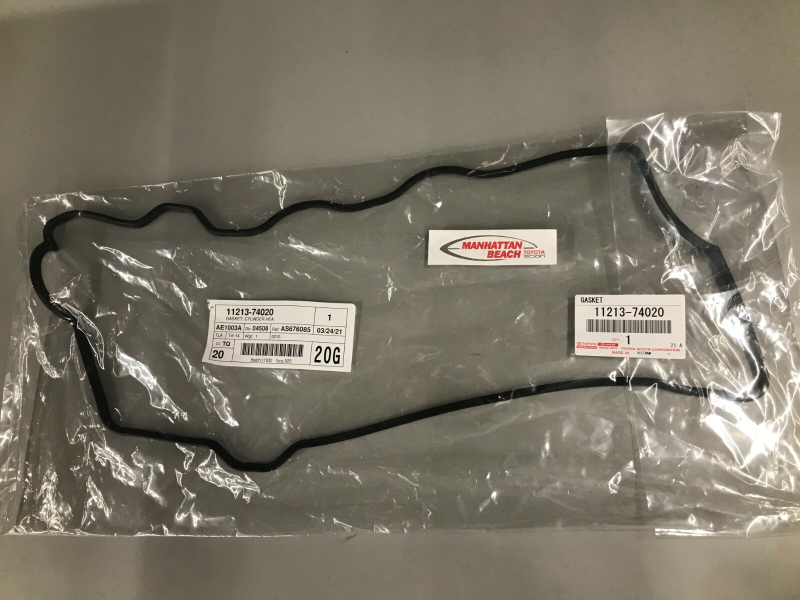 GENUINE TOYOTA 2.0L 2.2L CAMRY RAV4 CELICA MR2 VALVE COVER GASKET 11213 ...