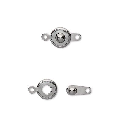 Gunmetal Black Button Snap Necklace Bracelet Clasps Findings 7.5mm ...