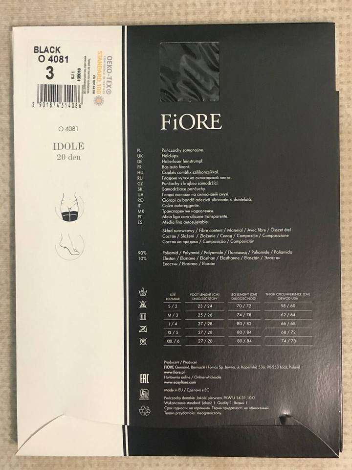 Fiore Idole sheer to fishnet satin band hold up stockings 20 den Black ...